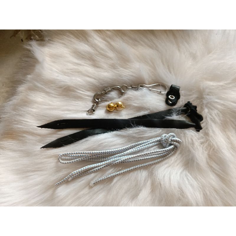 New. falconry bird's leg rope 1 layer, 2 hooks (free 2 foot bells ...