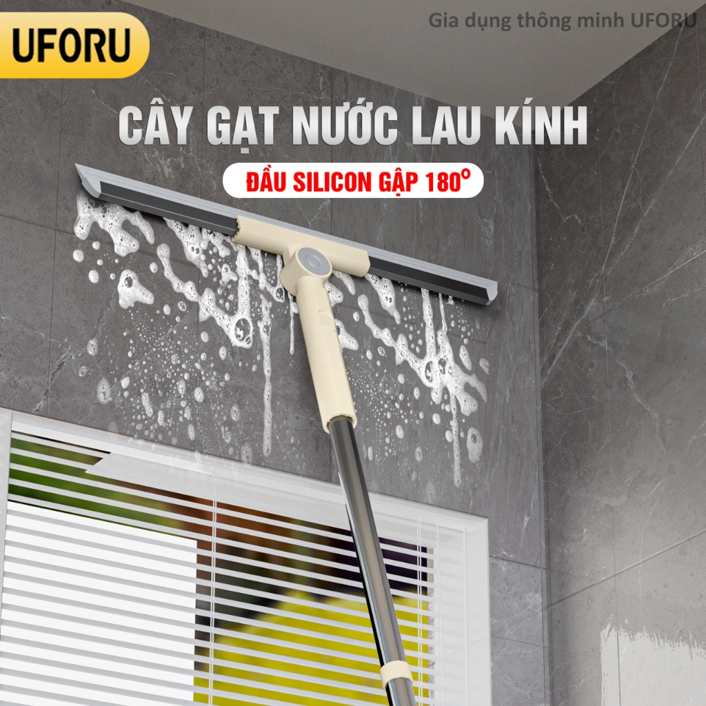 Uforu glass wiper, 113cm long handle, stainless steel material, 180 ...
