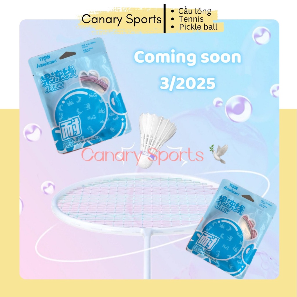 Jelly Kawasaki x Taan badminton racket string, durable and pretty ...