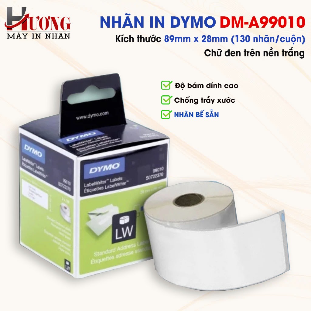 Printed Label DM-A99010, Pre-cut type, Black text on white background ...