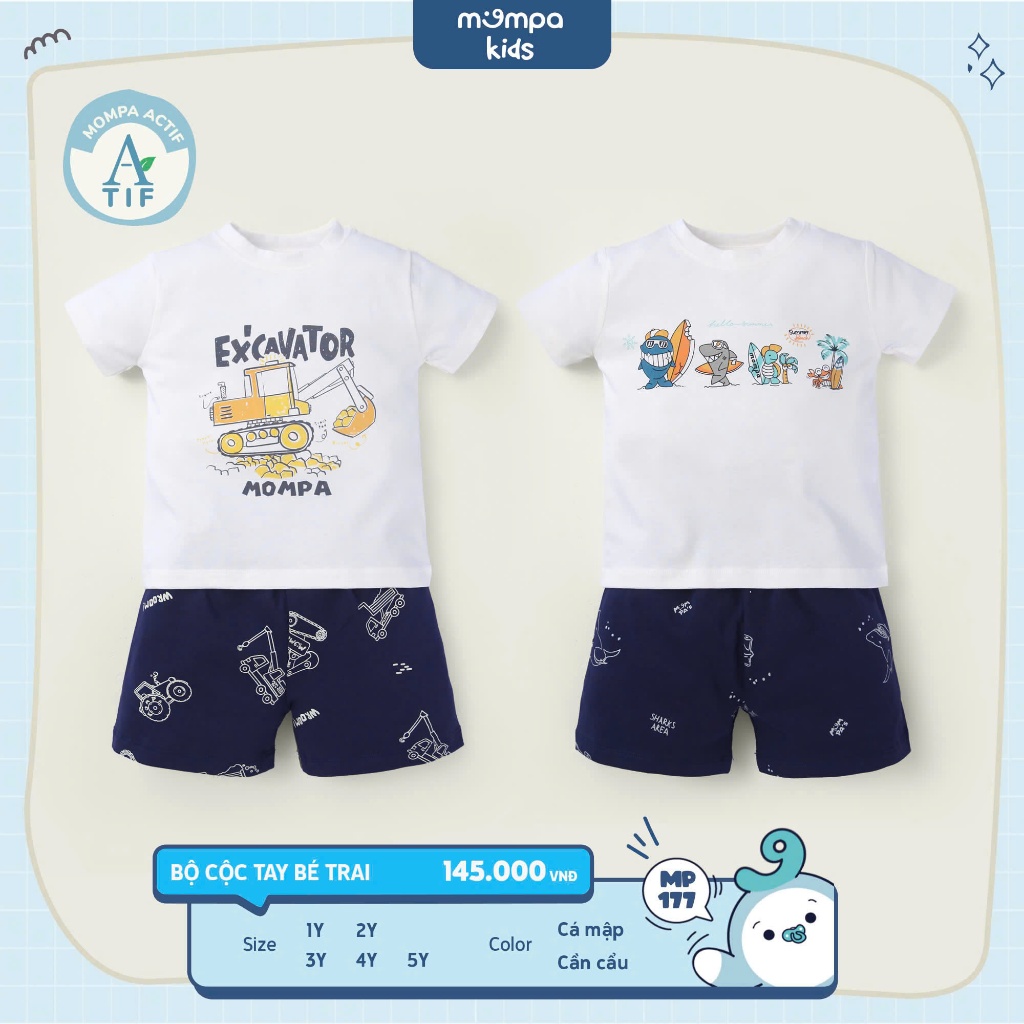 Mompa baby boy outfit short sleeve 1-5 years old, cool, soft and ...