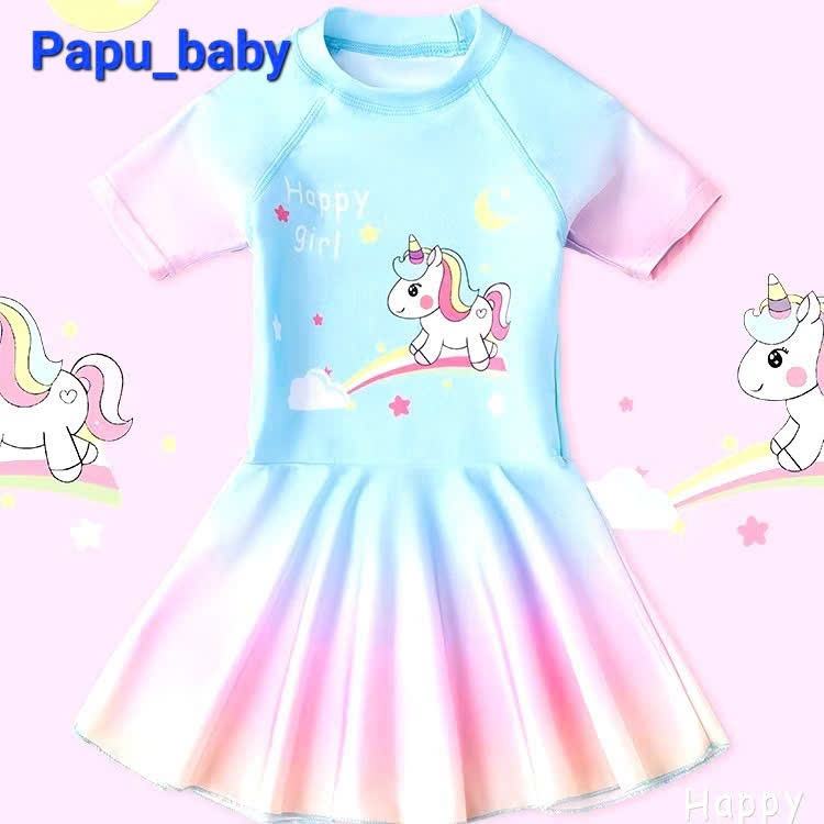 Papu_Baby swimming dress top+skirt sports model. Girls Bikini 12-40kg ...