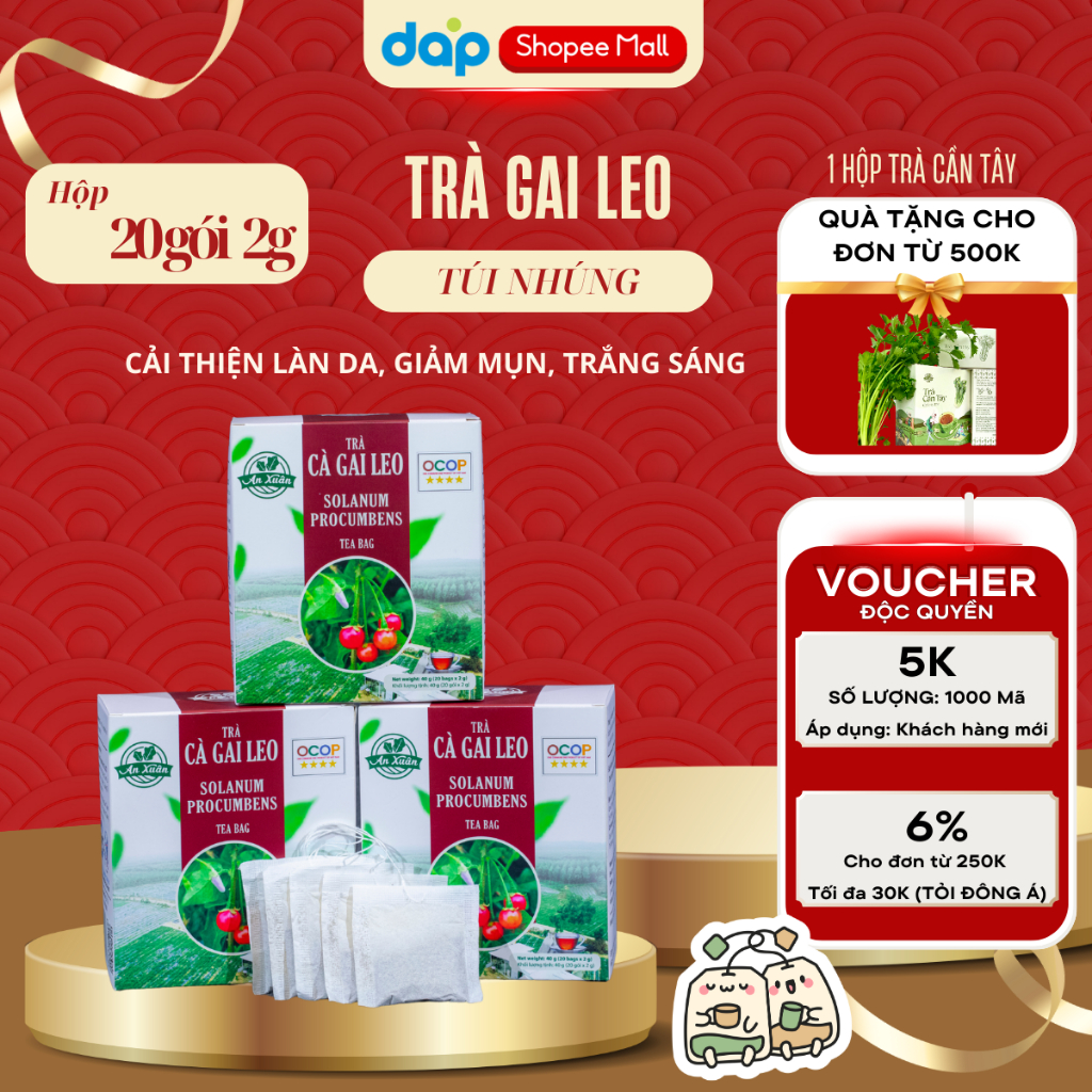 Pure Solanum Tea, An Xuan Tea Bag Box of 20 packs x 2g helps relieve ...