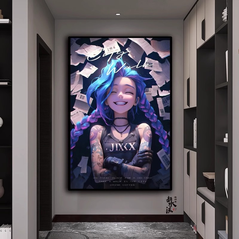Jinx League of Legends Painting Hanging Loli Painting Cute Beauty ...