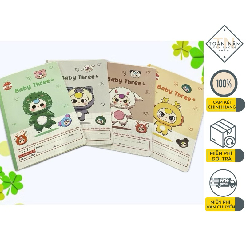 Student notebook, notebook 48 pages code 180 Baby Three Hung Thinh (1 ...