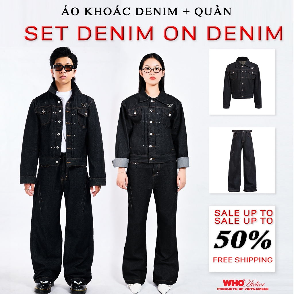 Jacket denim WHO Set denim on denim Jacket jean from crop with jeans ...