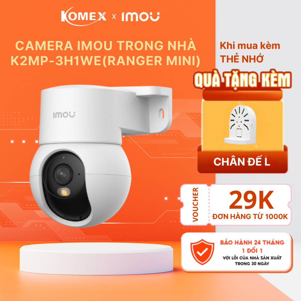 Imou indoor Camera K2MP-3H1WE Ranger Mini with integrated wall mount ...