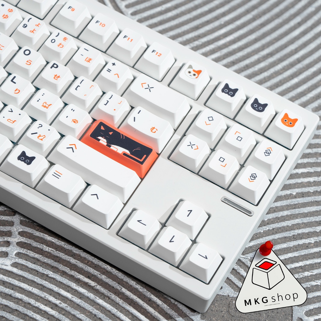 Keyboard button set | Cat orange white Calico Keycap | PBT dyesub | 126 ...