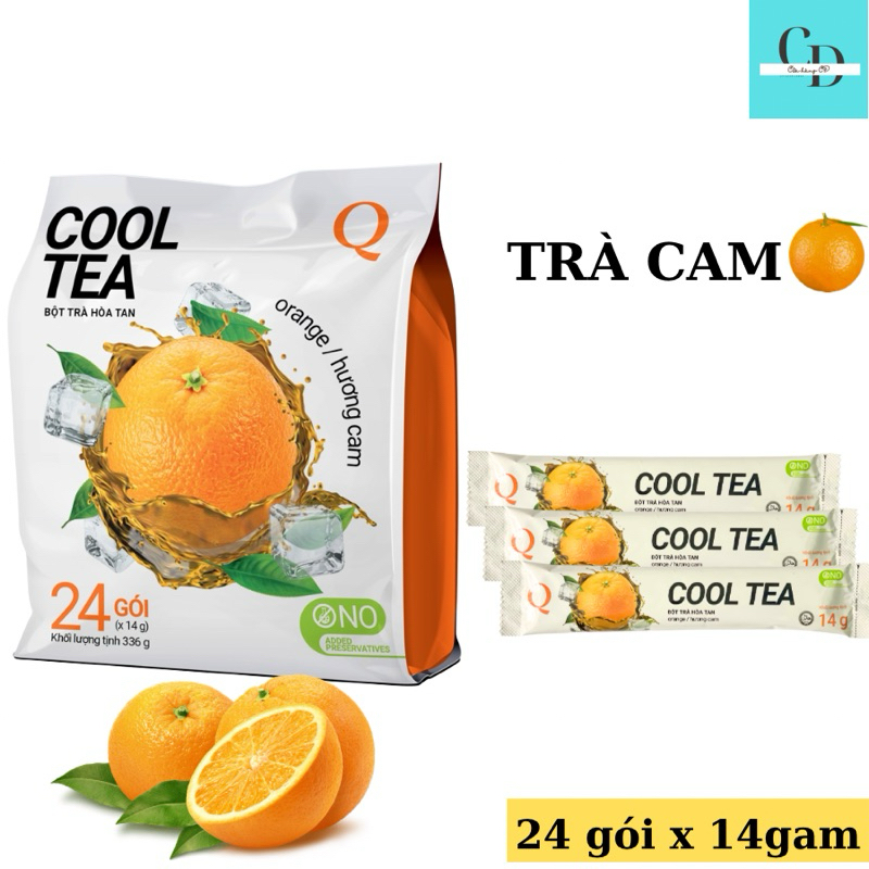 Cooltea Tran Quang Instant Orange Tea Powder 336g bag (24 small packs x ...