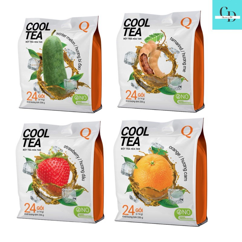 Cool tea Tran Quang instant tea powder, 336g bag (24 small packs x 14g ...