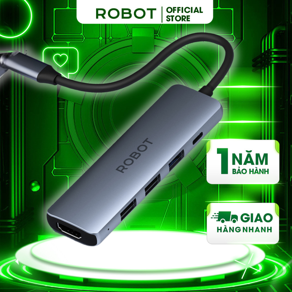 Robot HT350 5 In 1 Multifunctional Conversion USB-C HUB Supports PD100W ...