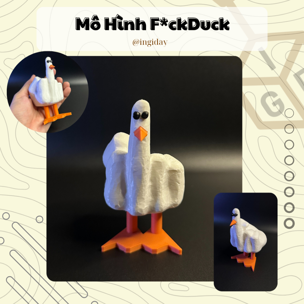 [ingiday - 3d Printed] Middle Finger Duck Model - Unique Funny Birthday ...