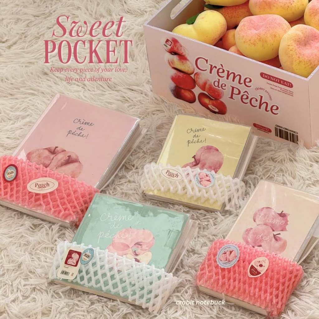 Crabit Peach Pocket notebook A5 A6 size Square dot grid sketch 130 ...