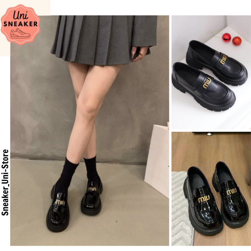 Miu Miu Women's Oxford Shoes, Women's Flat Sole Doc Shoes 2 Types of ...