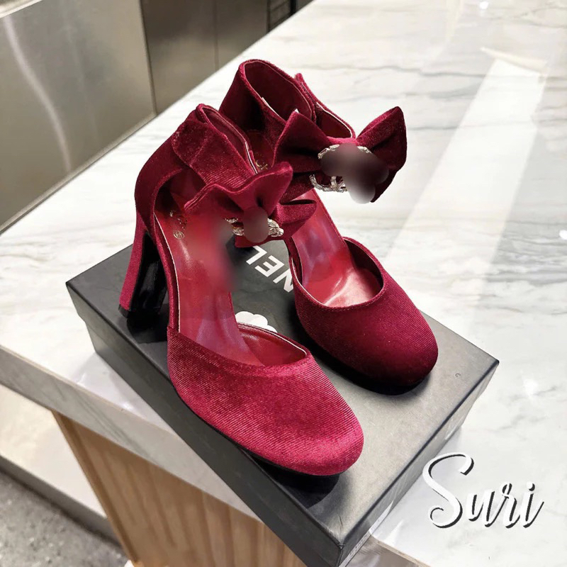 Qccc Velvet Bow Shoes (CN-2131) | Shopee Philippines