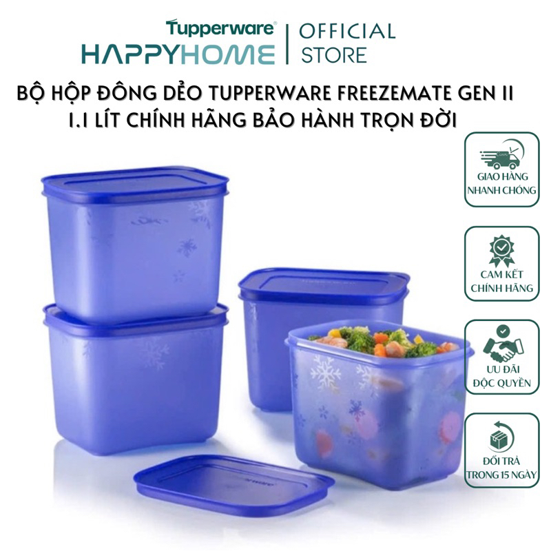 Genuine Lifetime Tupperware Freezemate Gen II 1.1L Flexible Freezer Box ...