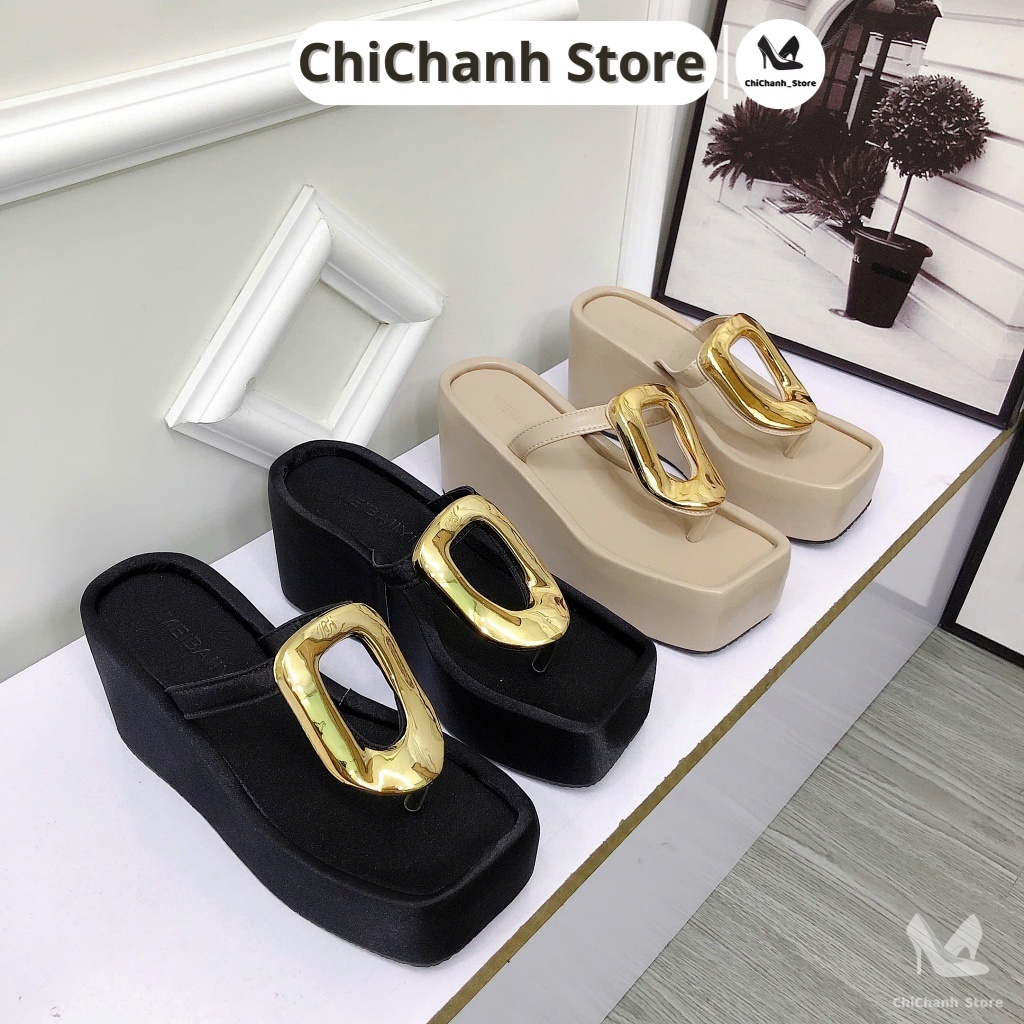 Luxury clip-on wedge sandals with full foam sole, 9m high, soft and ...