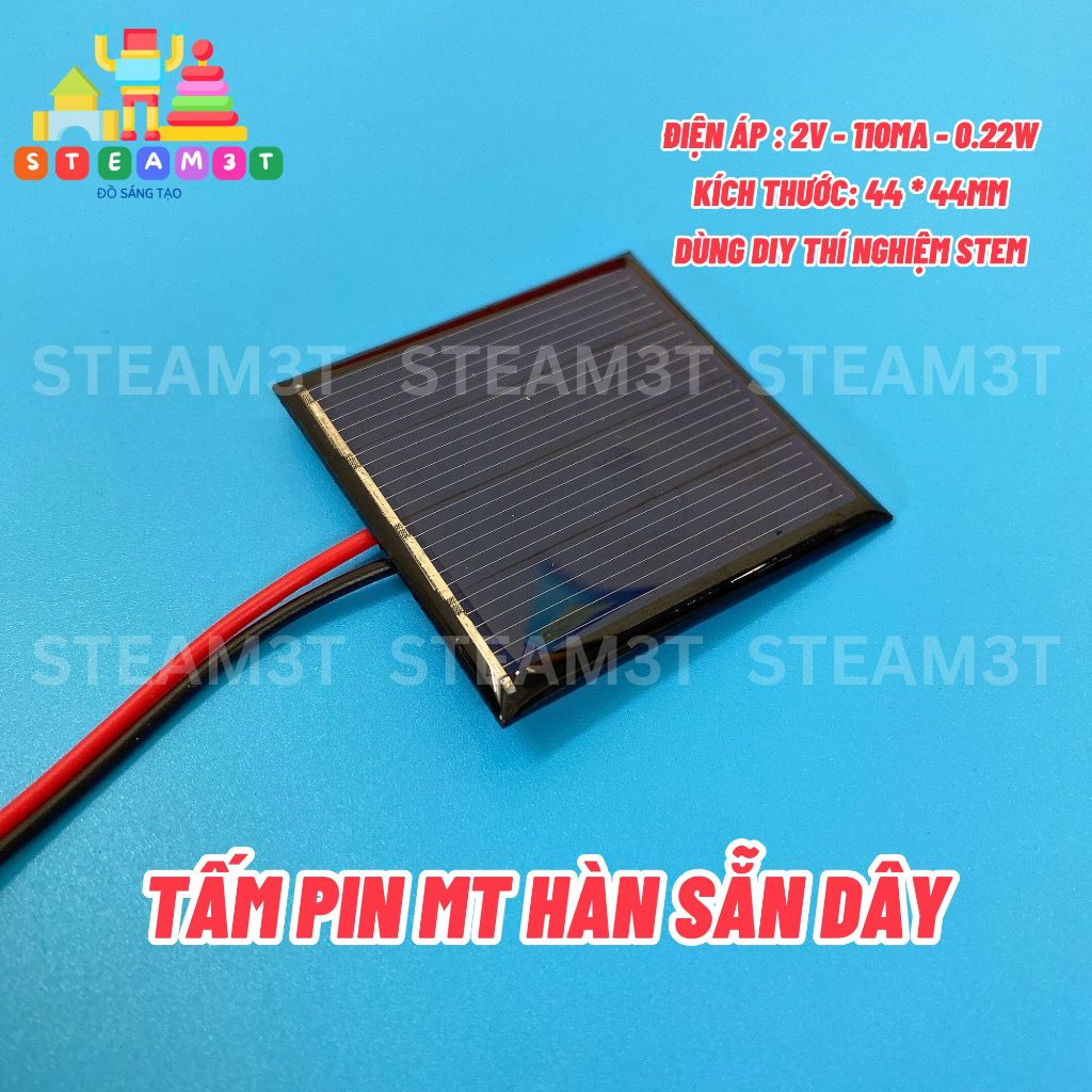 Mini Solar Panel 2V 110mA – Integrated Pre-soldered Wire, Size 44x44mm ...