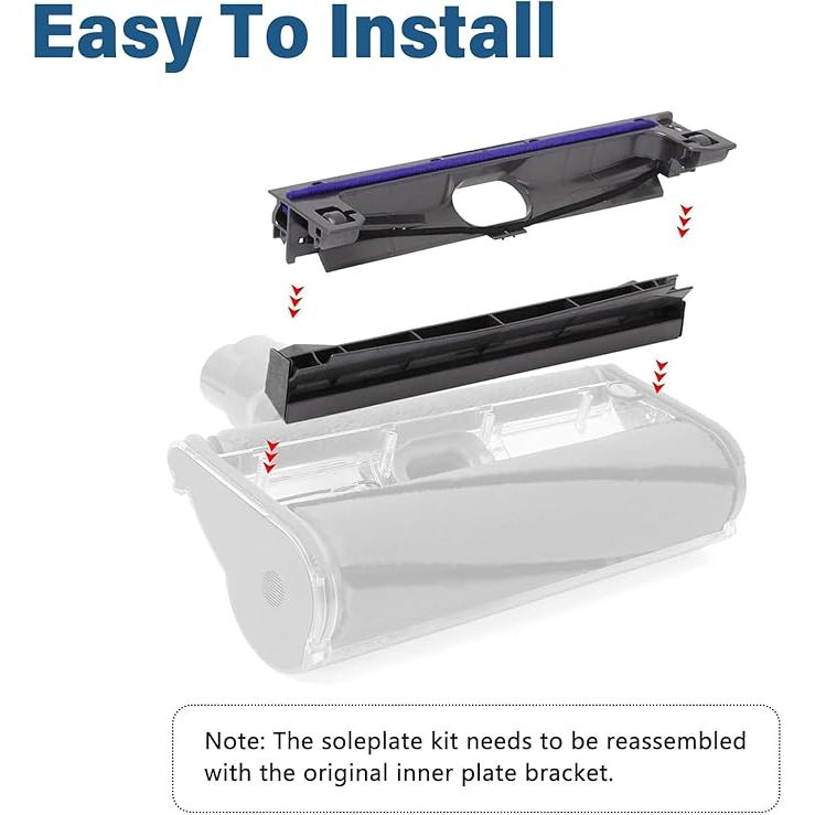 Soft Roller Head and Wheels Bottom Gasket Set, Compatible with Dyson V6 ...