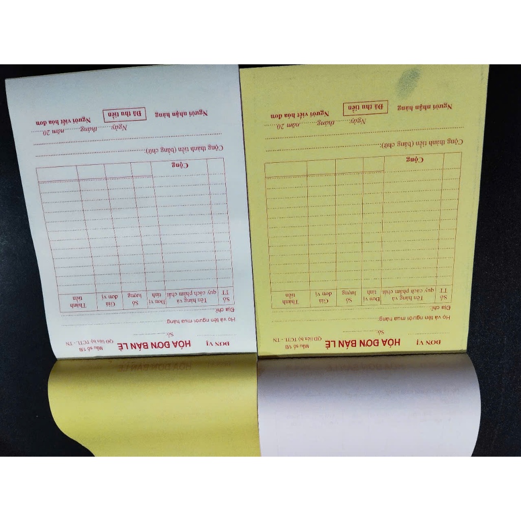 Pre-printed sales invoice, 2 copies, A5 size, 100 sheets of thick paper ...