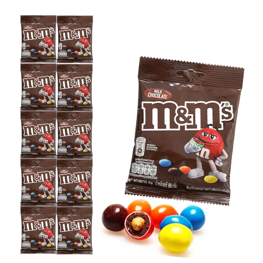String of 10 packs of M&M chocolate candy (10 packs*14.5 grams ...