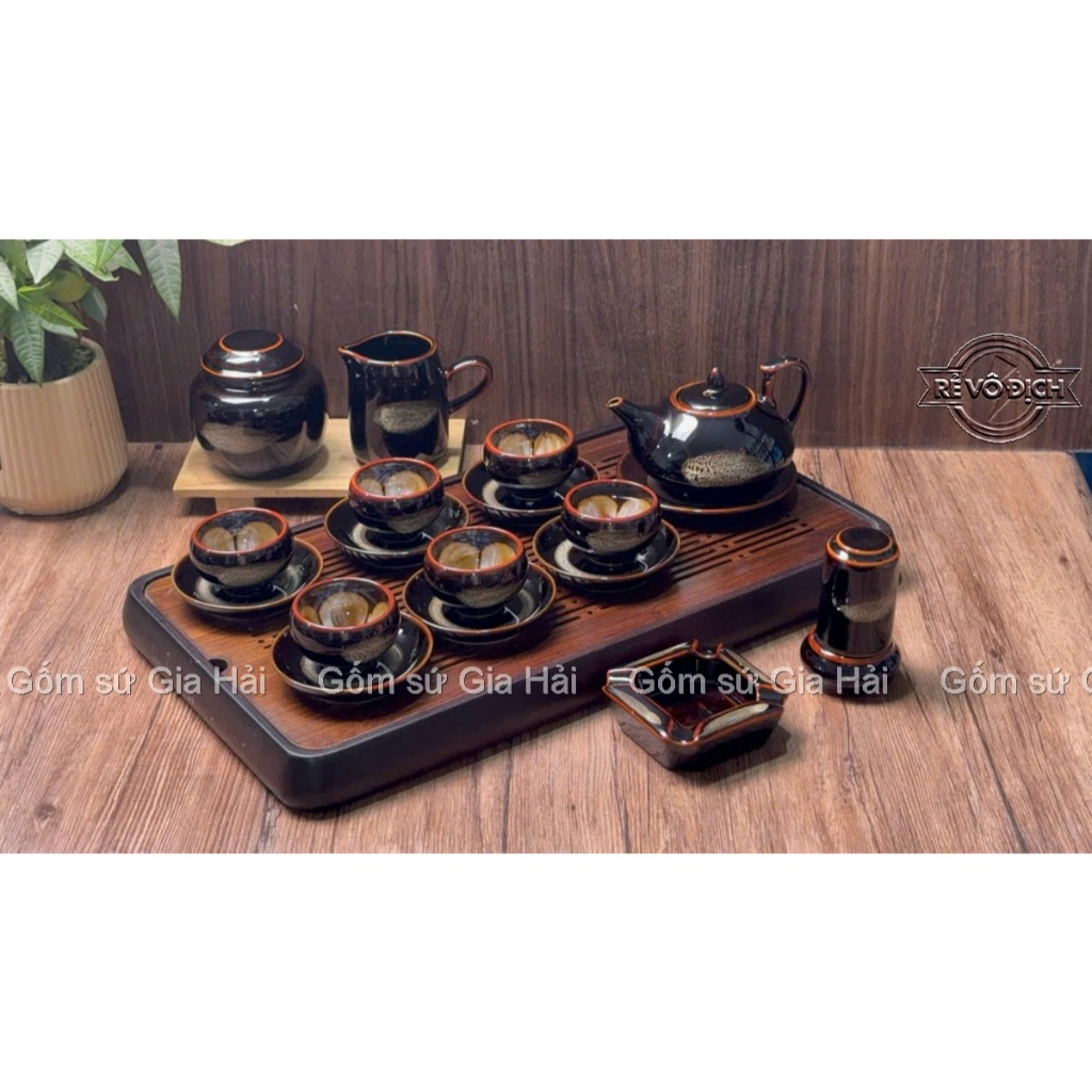 Bat Trang Brown Fire Teapot, Swan Shape Flower Heart Cup 350ml | Shopee ...