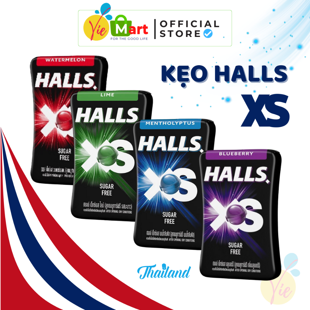 [4 flavors] HALLS XS Sugar-Free Lozenges for Mouth Freshening ...