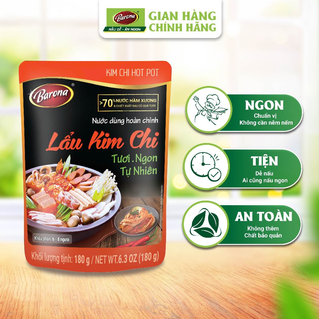 Barona Kim Chi Hot Pot Broth 180g, fresh and delicious without ...