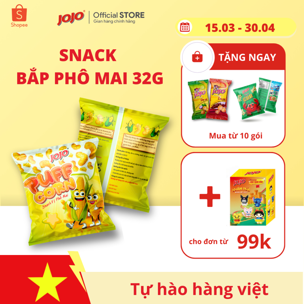 Jojo Snack Combo Cheese Corn Flavor 32G (Free Beans 30G and Crab Snack ...
