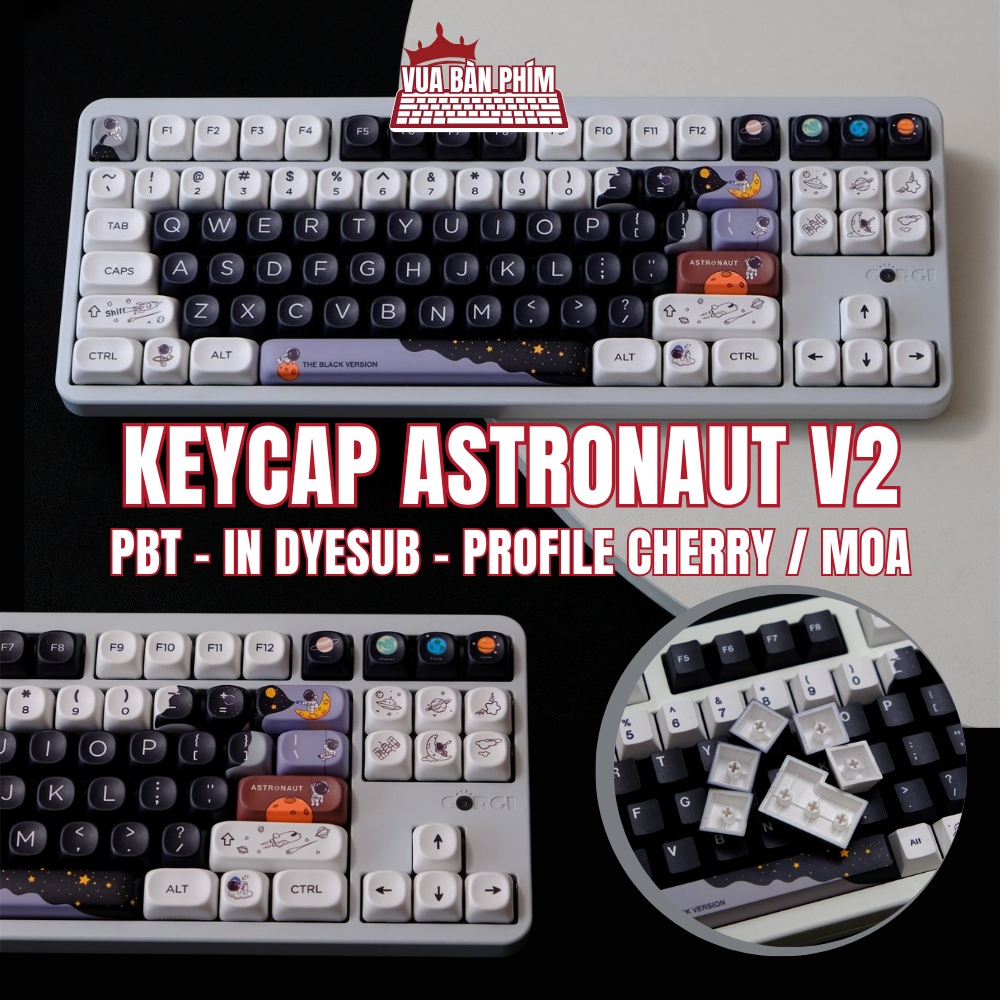 High quality astronaut v2 astronaut keycap set, 151 buttons, double ...