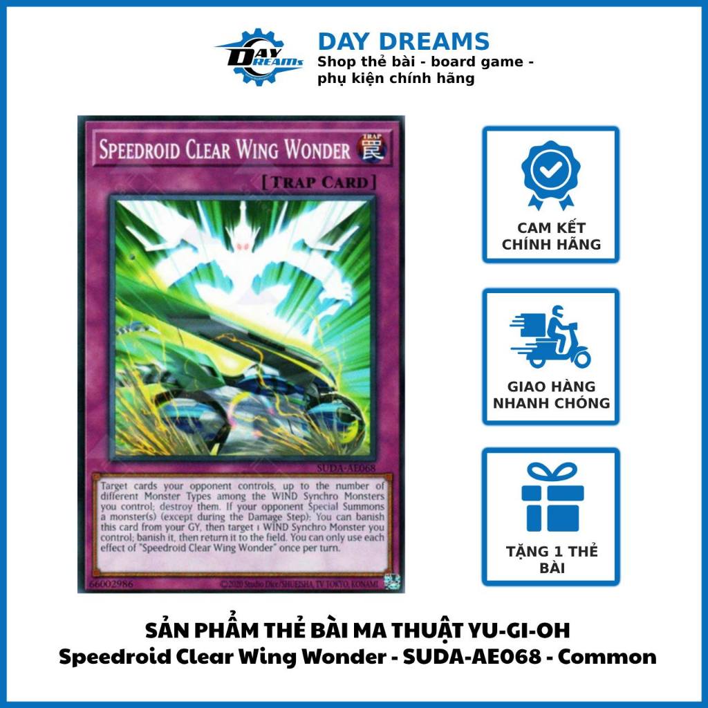 Genuine YUGIOH CARD: Speedroid Clear Wing Wonder - SUDA-AE068 - Common | Shopee Philippines