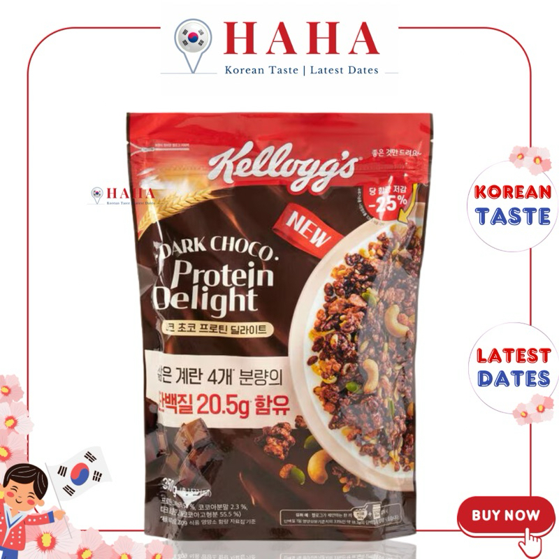 Kellogg's Dark Chocolate Protein Delight Korean Endoglilial Cereal 우로그 다크초코 프로트 ̣라이 (350G ...