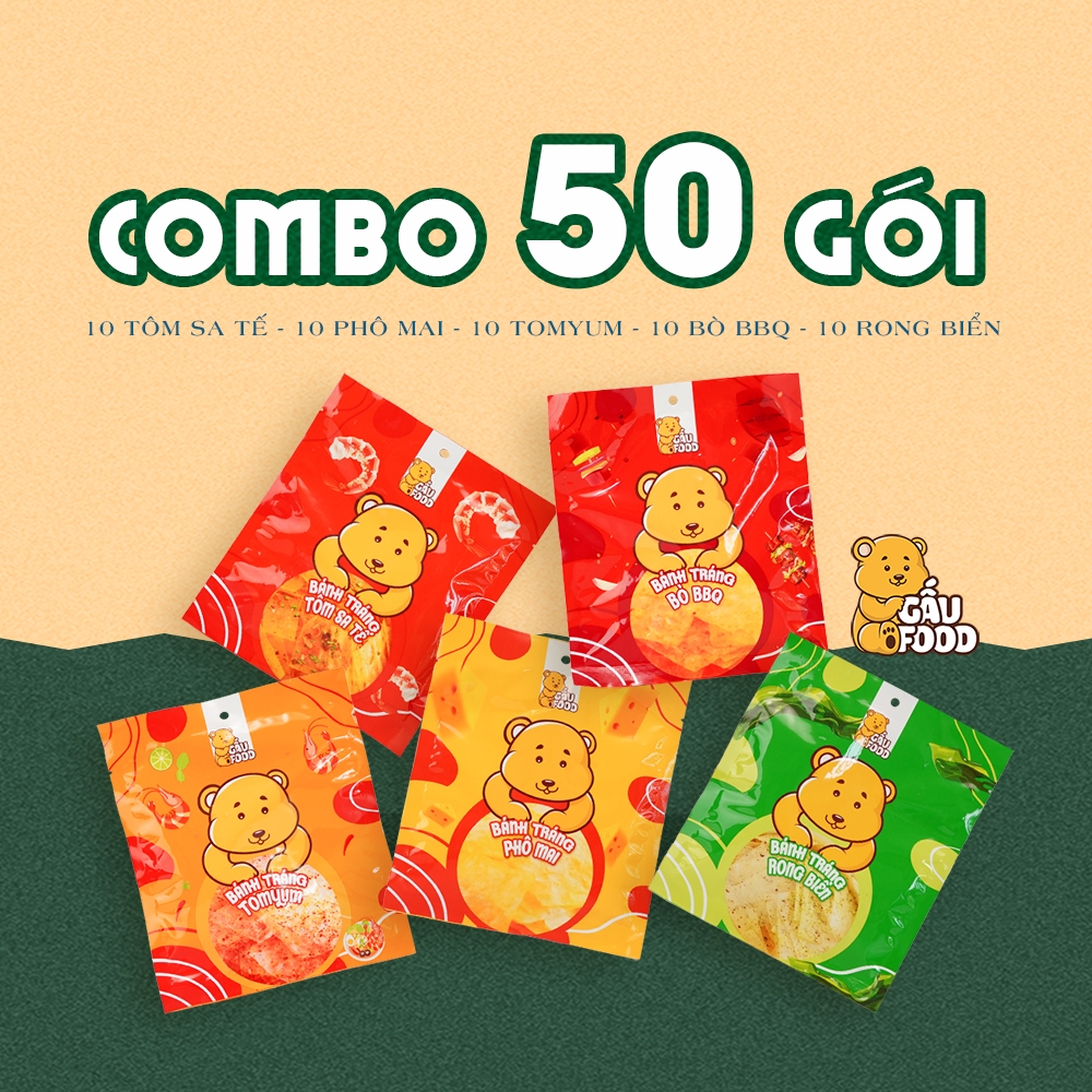 SA Combo of 50 packs of rice paper mixed with 5 flavors: satay shrimp ...