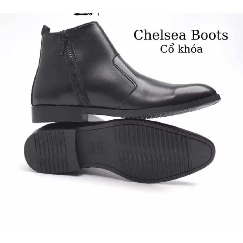 Chelsea boots with smooth high-neck buckle, tight leather men's party ...