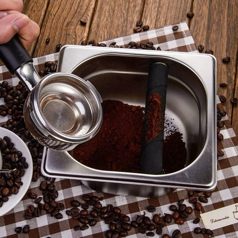 Stainless steel Espresso coffee grounds container - Coffee grounds ...
