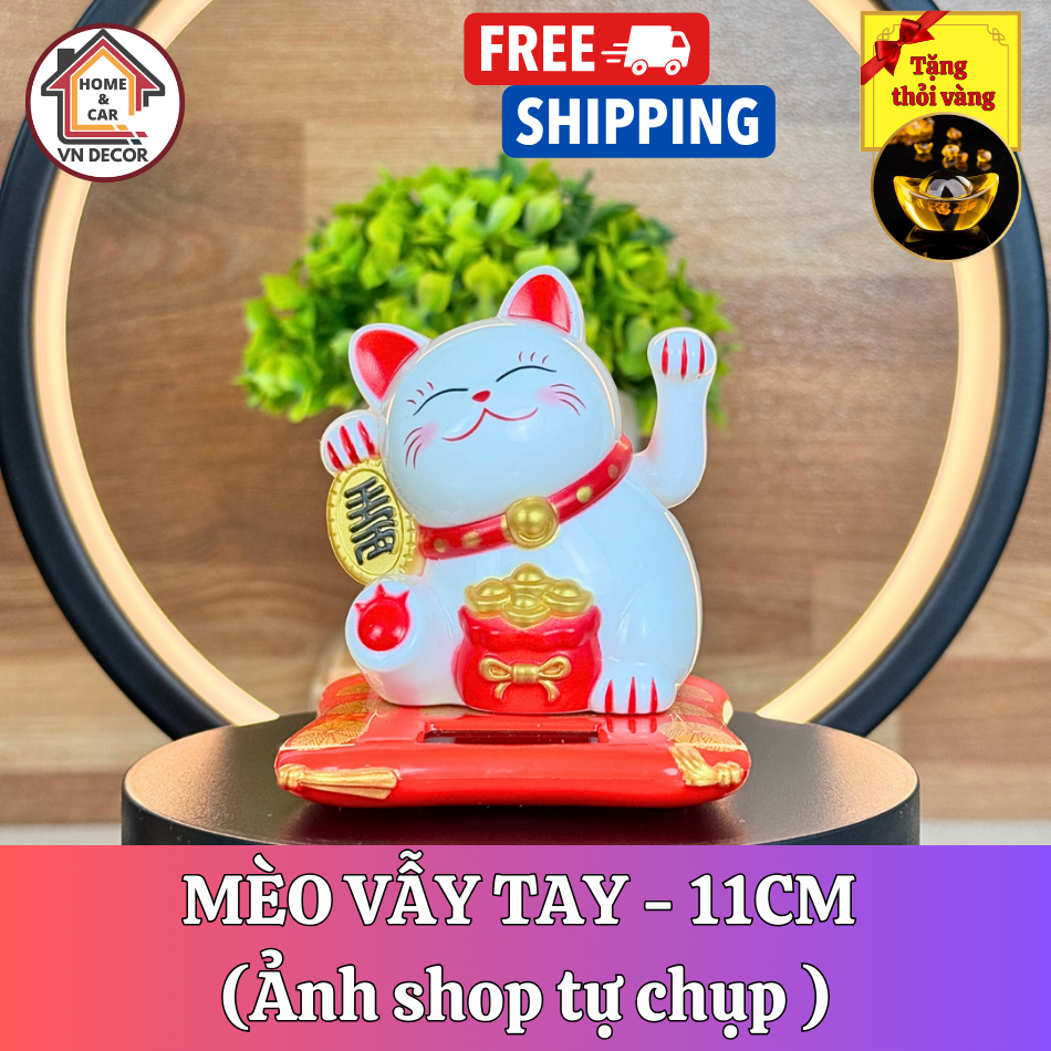 (DECOR Vn) Lucky cat waving feng shui decoration for desk, dashboard ...