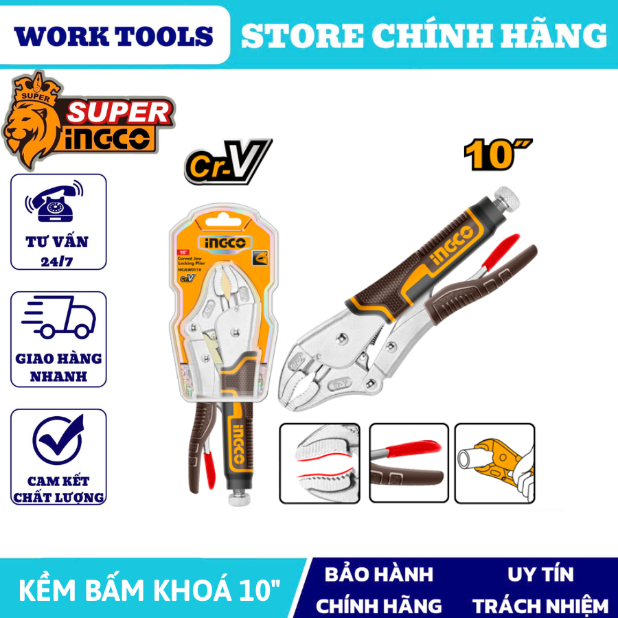 Ingco TOOLS 10 inch locking pliers HCJLW0110 (100% Genuine Commitment ...