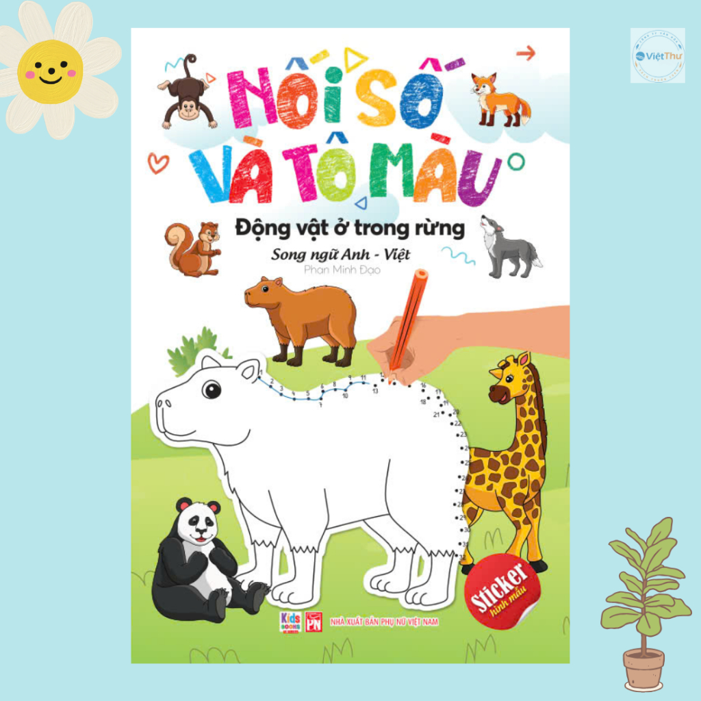 Bilingual coloring book - Matching Numbers and Coloring - Animals in ...