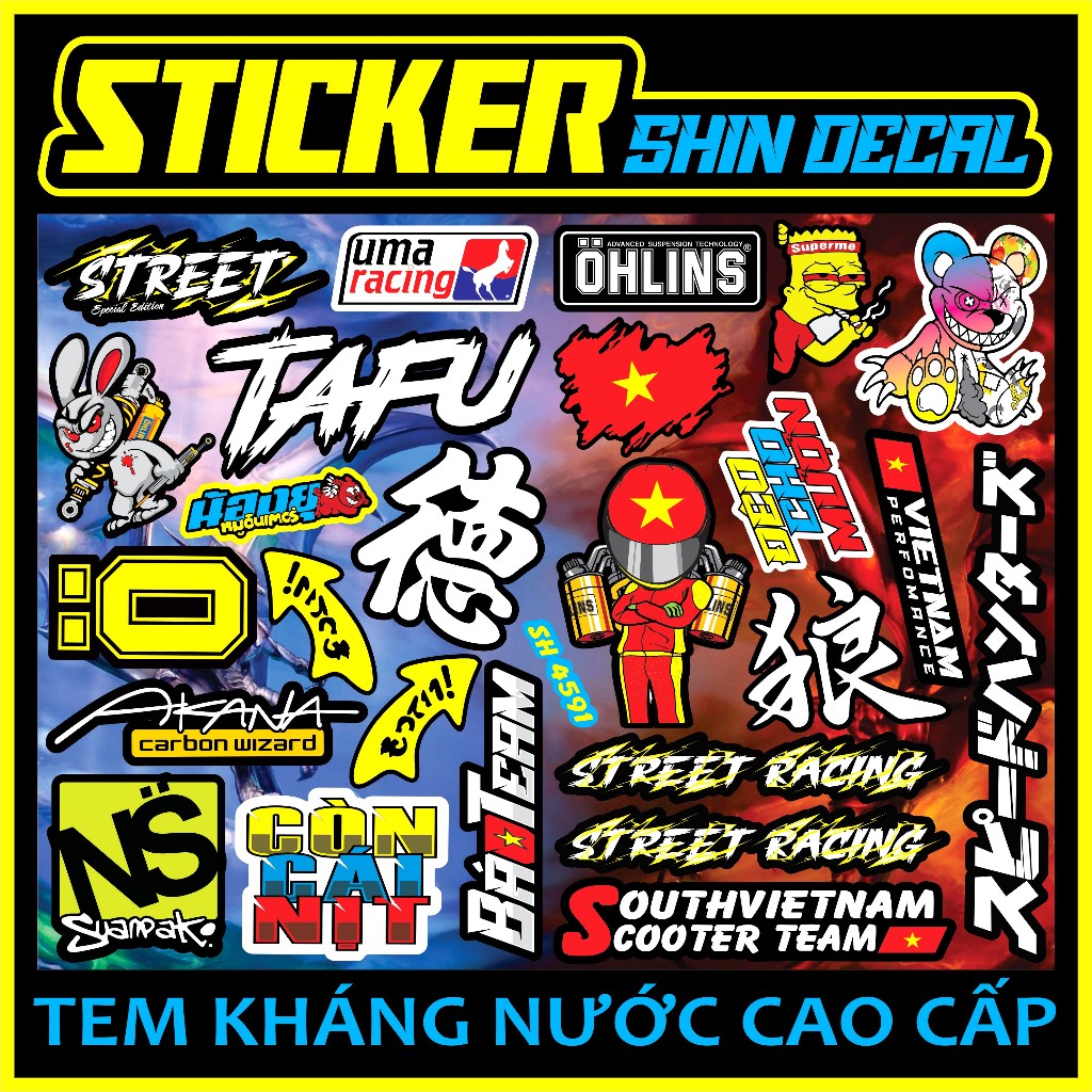 4591 street racing devil bear electric car sticker - tafu bear also has ...