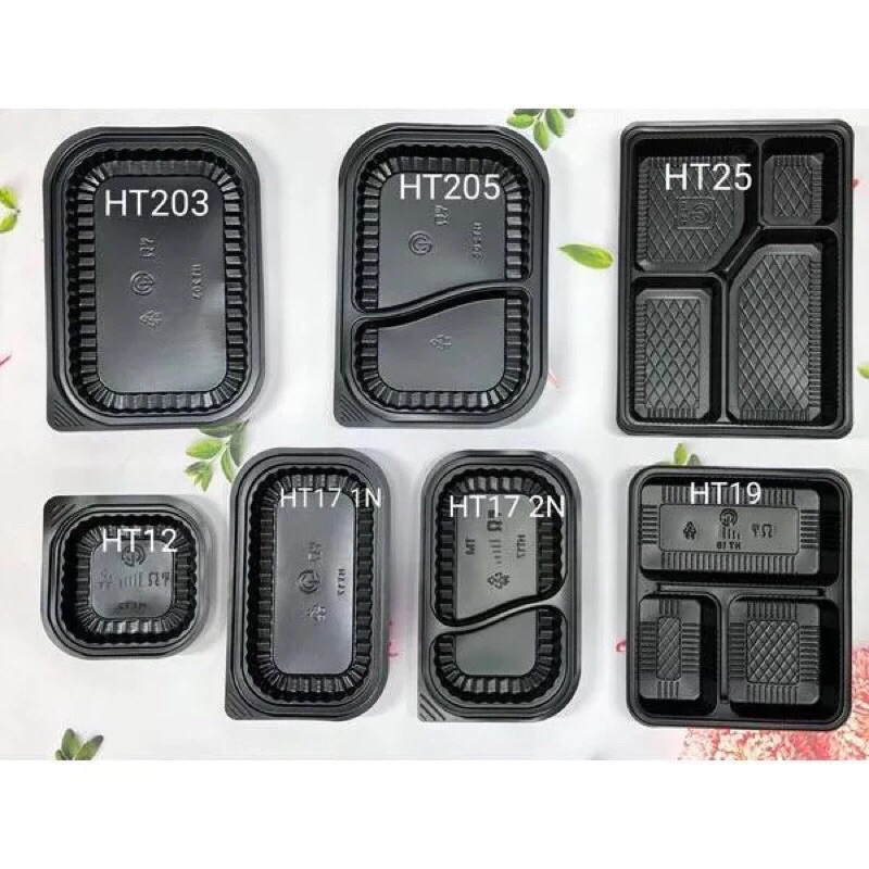 Set of 50 disposable plastic boxes HT 12, HT19, HT17, HT 203, HT205 ...