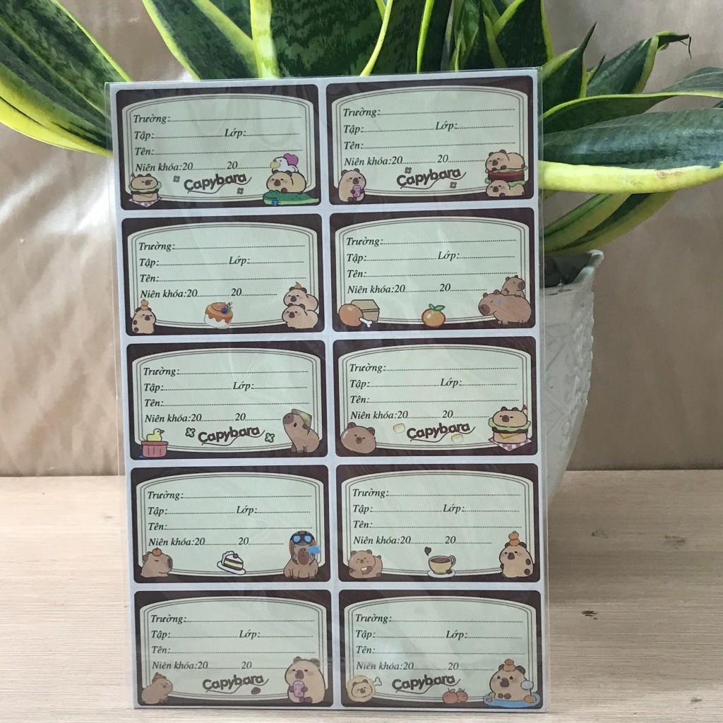 Set of 50 capybara -labubu notebook labels - Pre-cut notebook labels ...