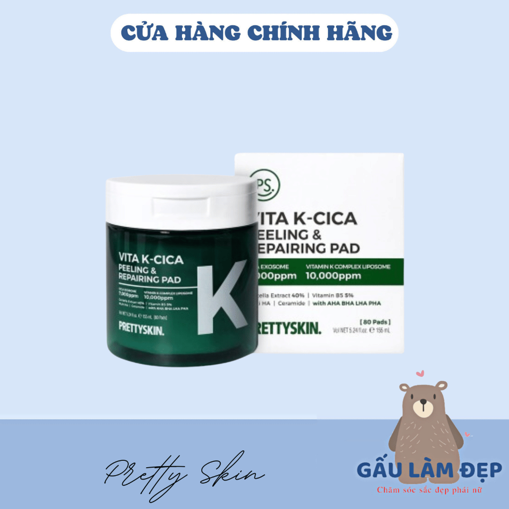 Toner Pad Pretty Skin, exfoliating, Vita K balances, soothes Skin - Box ...