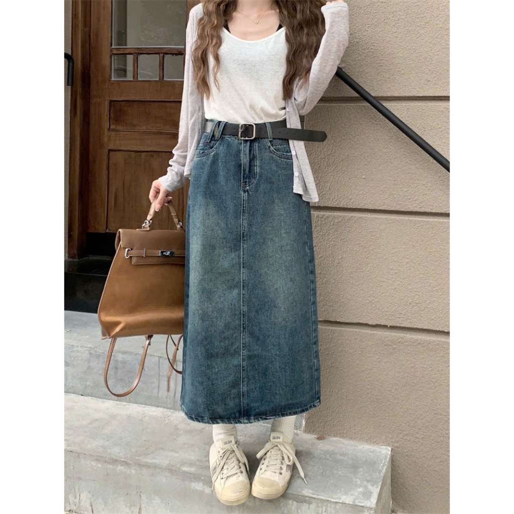 Long BIGSIZE jean skirt M8932 55-95KG [BOON BOON BIGSIZE] | Shopee ...