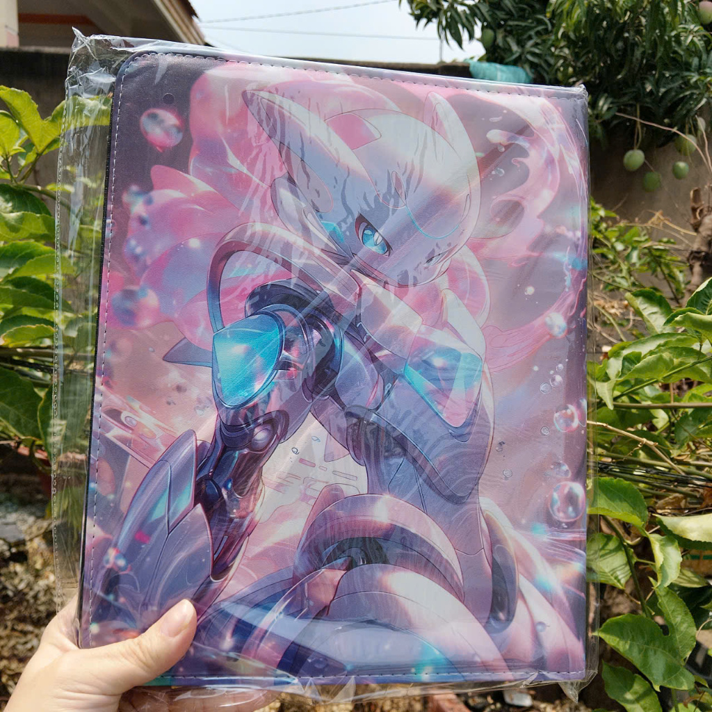 Card book, leather album shaped like Mewtwo AI set protects Pokemon ...