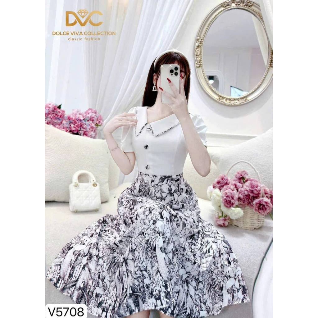 V5708 ELEGANT LUXURY OFF-NECKLACE DESIGN DRESS - GENUINE DVC | Shopee ...