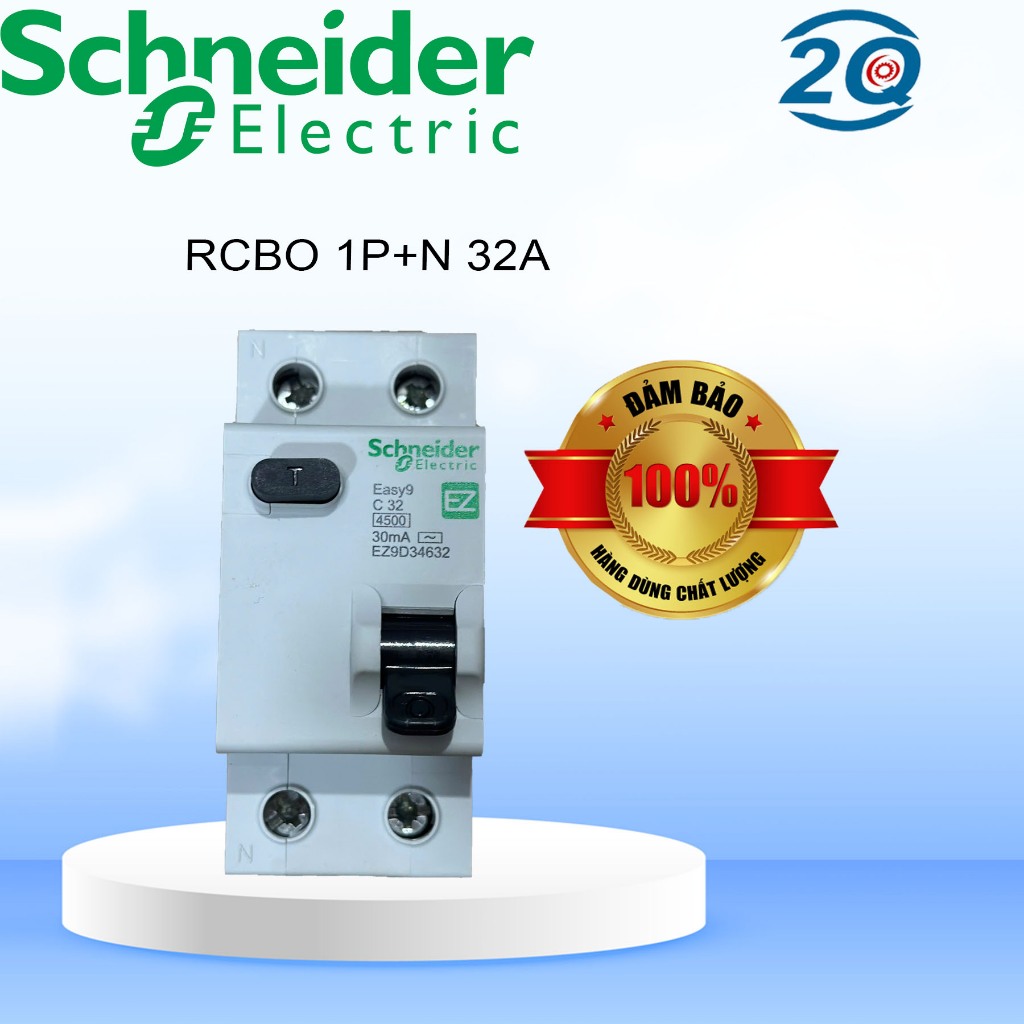 Easy9 RCBO 1P+N 32A 4.5kA 30mA leakage current circuit breaker ...