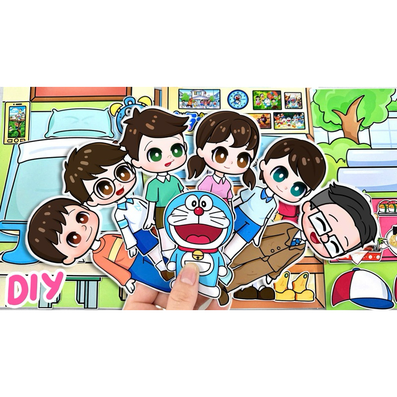 DORAEMON Gacha peel-and-stick toy | Daily life Nobita, Shizuka, Jaian ...