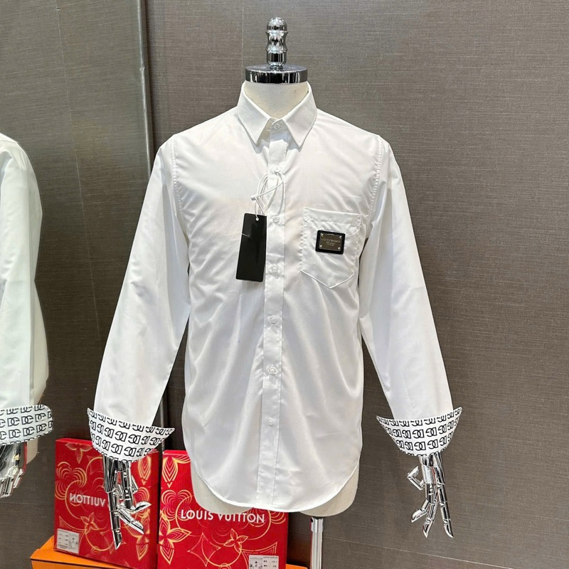 Don CH men's and women's long-sleeved white shirt, plain on the chest ...