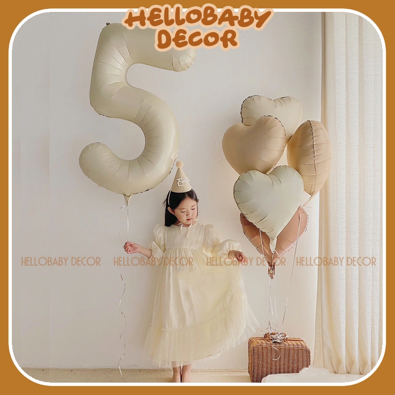 Age number balloon 70cm, vanni cream color, matte tone, birthday ...