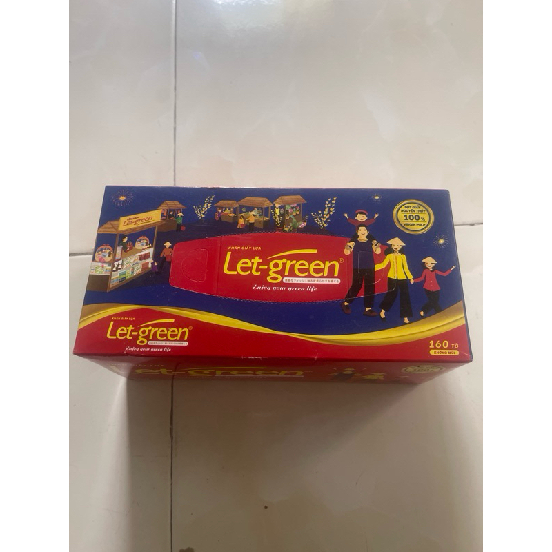 Let-green BOX TISSUES 160 SHEETS (free mini pocket of 12 sheets ...